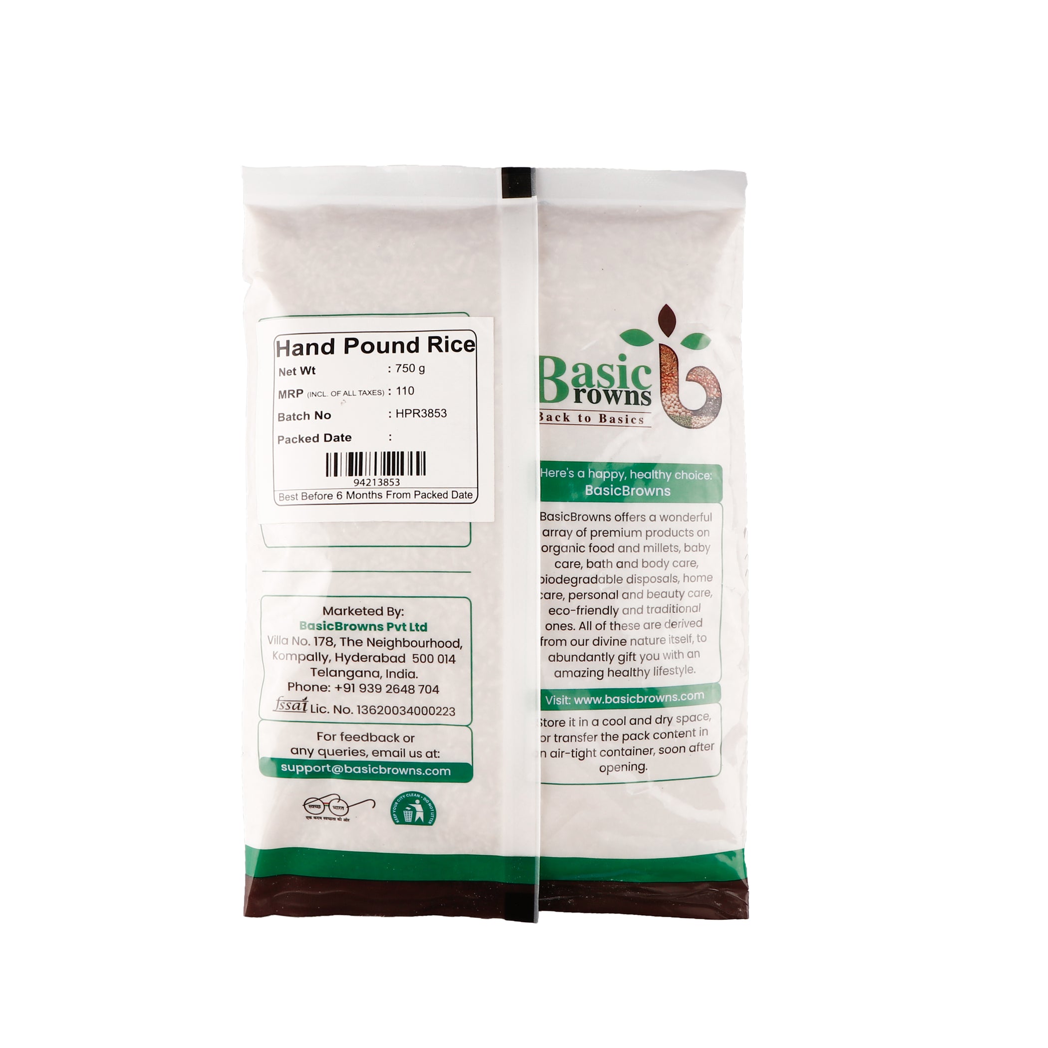 Buy Hand Pound Rice 750g — BasicBrowns