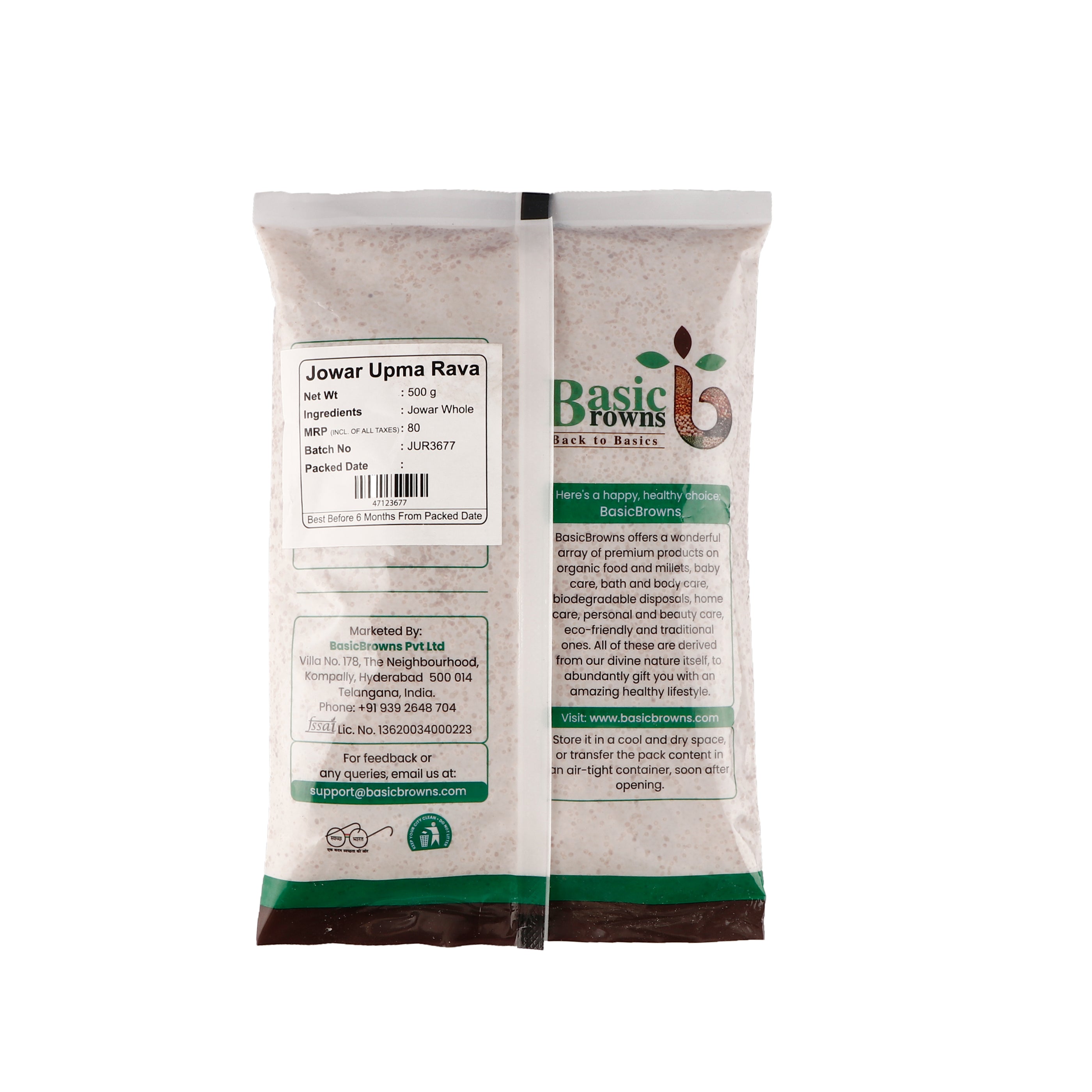 Get the Best Jowar Upma Rava 500g — BasicBrowns