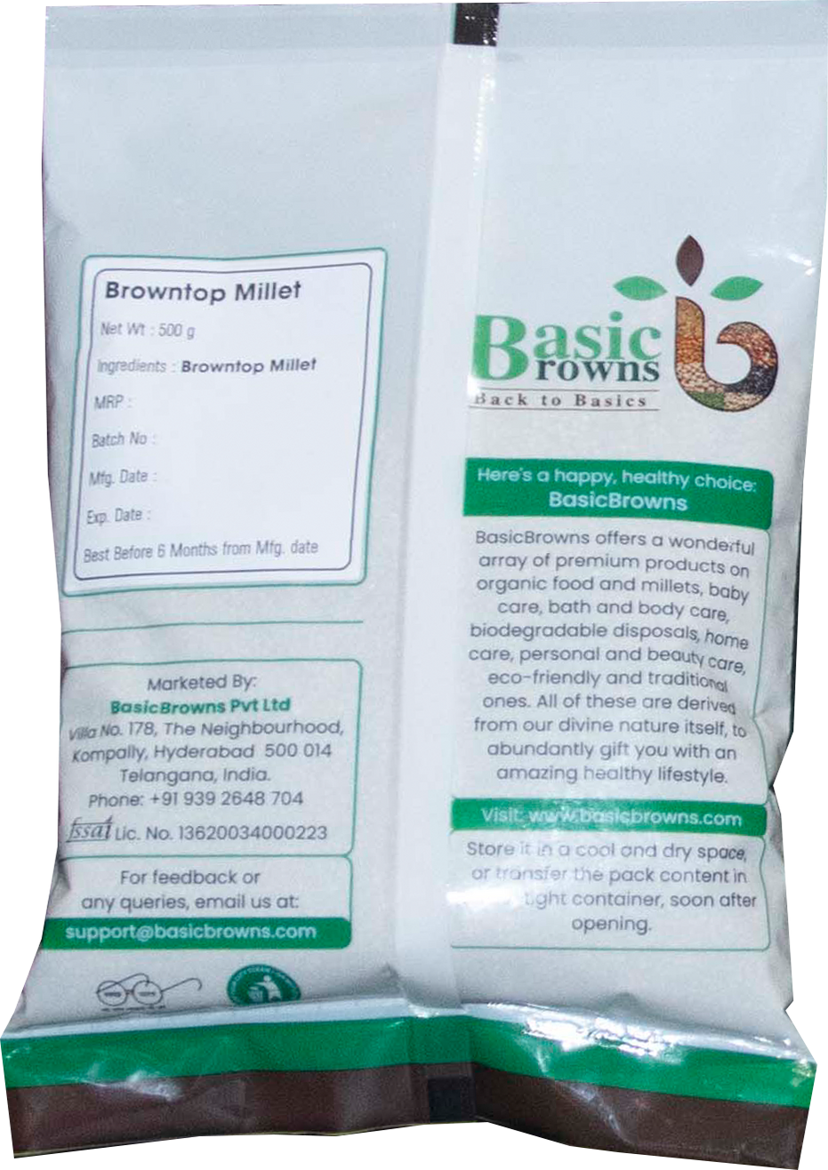 Browntop Millet | Andu Korralu 500g — BasicBrowns