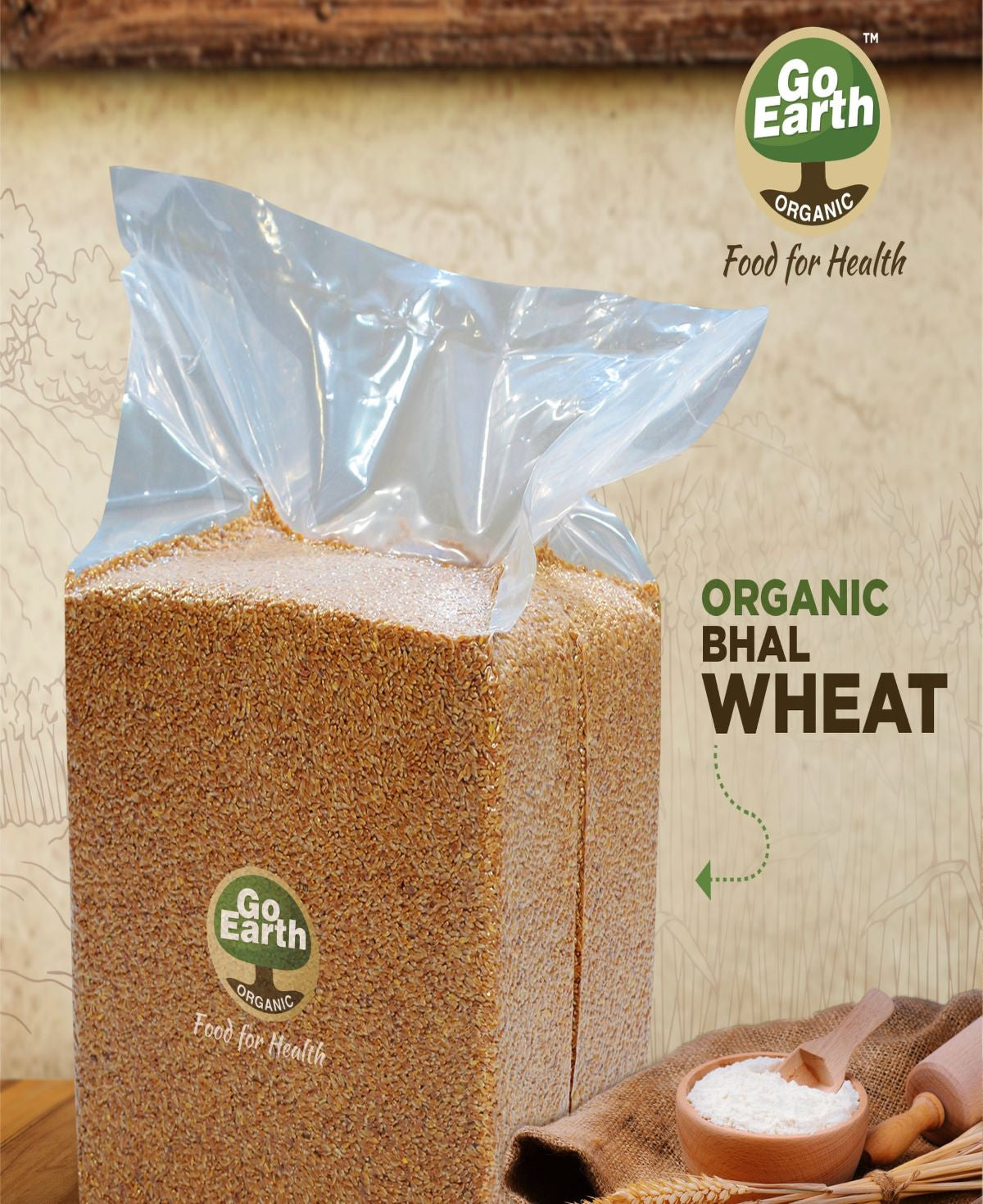 Go Earth Organic Whole Wheat Grain 5Kg — BasicBrowns